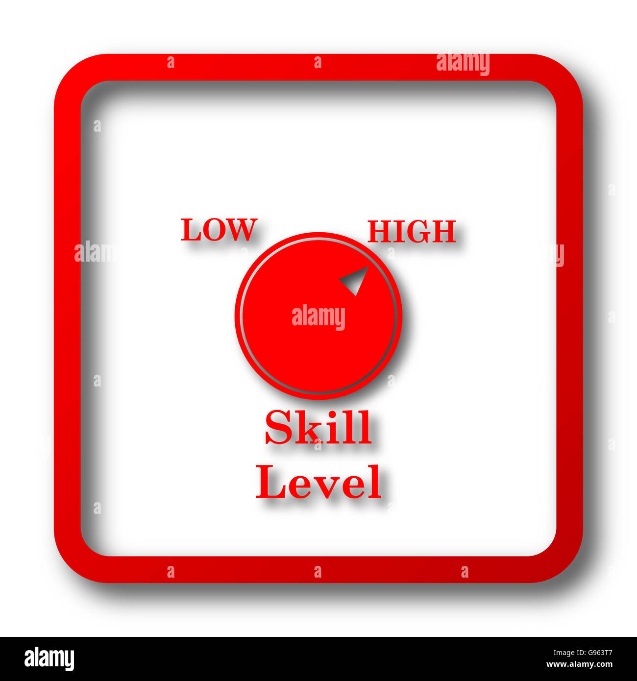 Skill level icon. Internet button on white background Stock Photo - Alamy