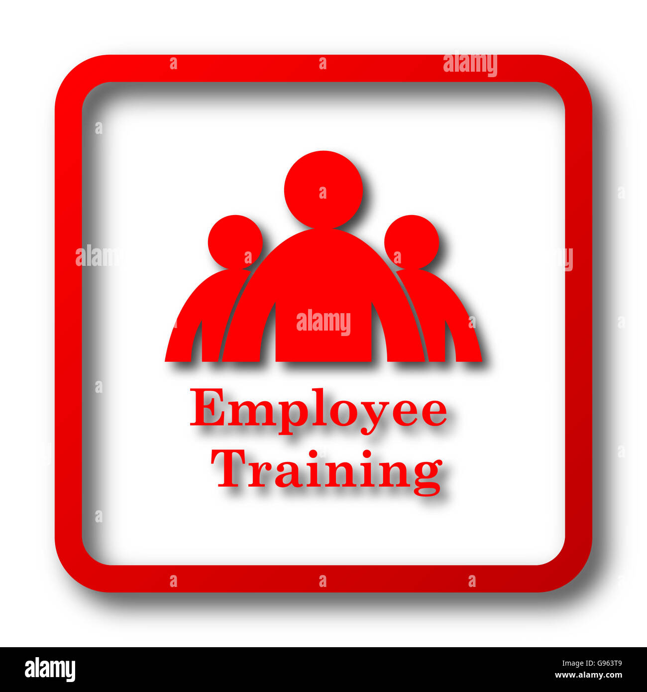 Employee training icon. Internet button on white background Stock Photo ...