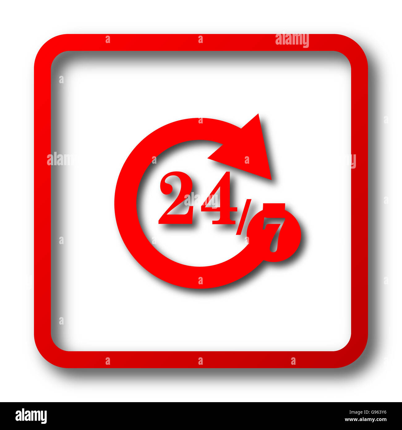 24/7 icon. Internet button on white background Stock Photo - Alamy