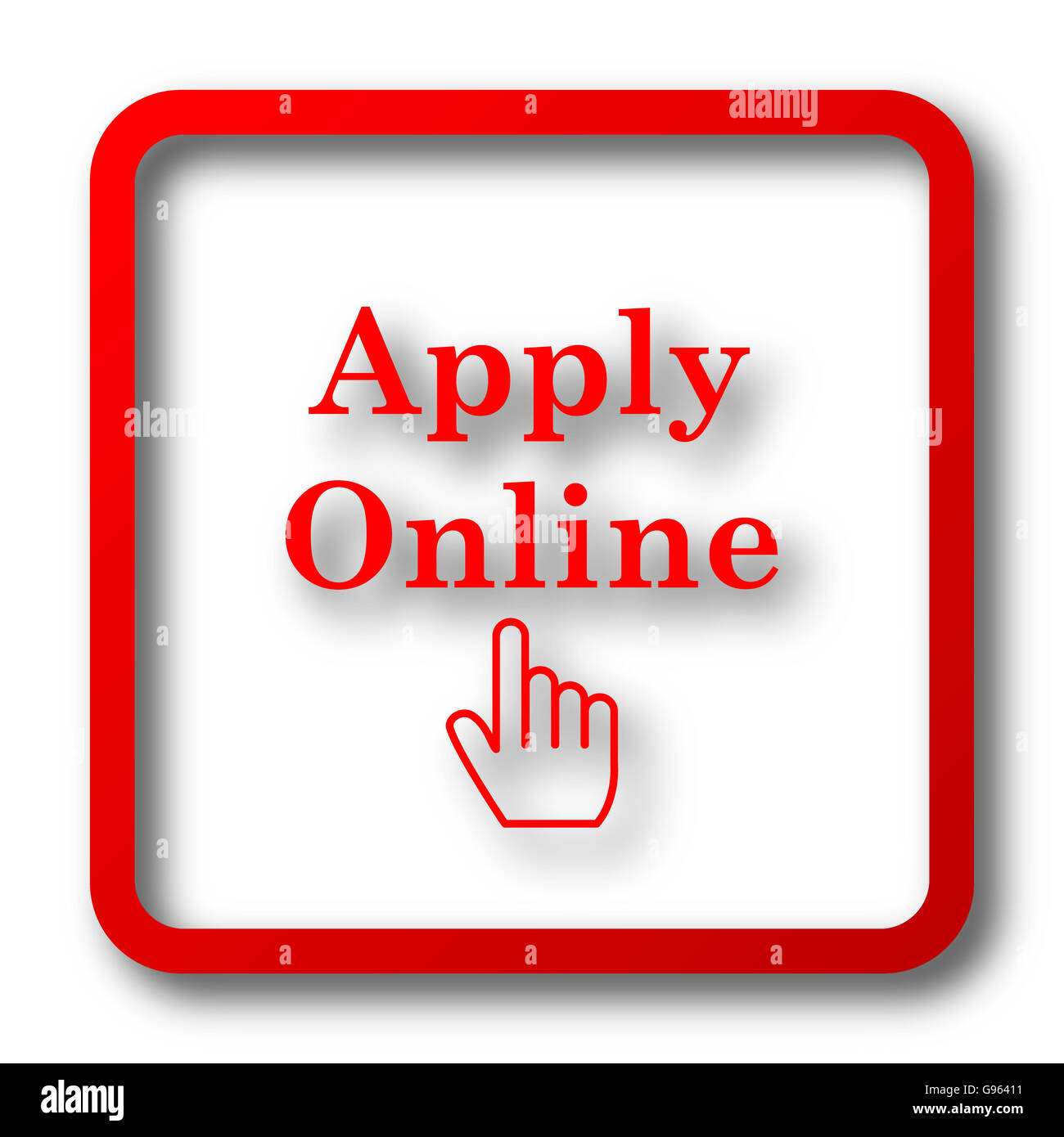 Apply online icon. Internet button on white background Stock Photo - Alamy