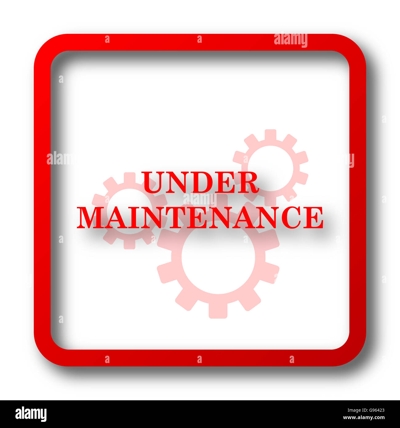 Under maintenance icon. Internet button on white background Stock Photo ...