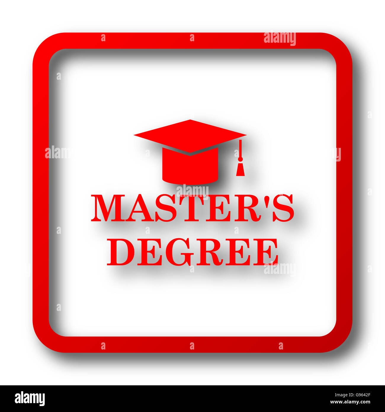 Master's degree icon. Internet button on white background Stock Photo ...