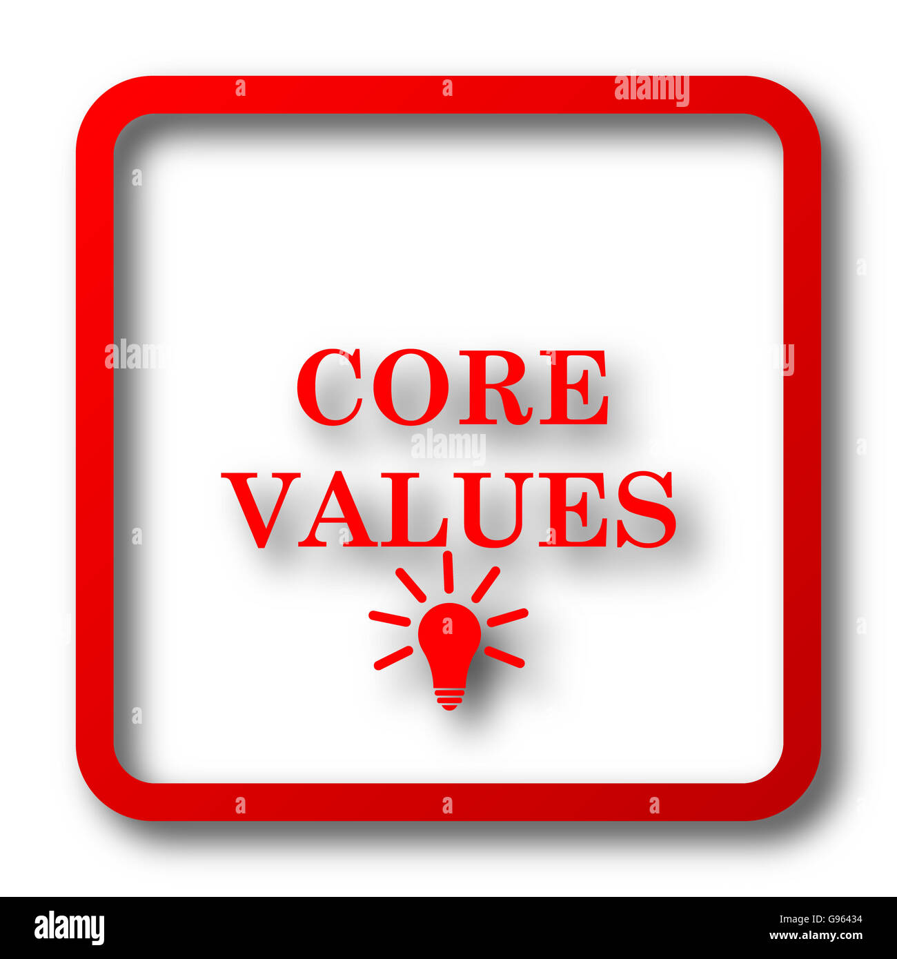 Core values icon. Internet button on white background Stock Photo - Alamy