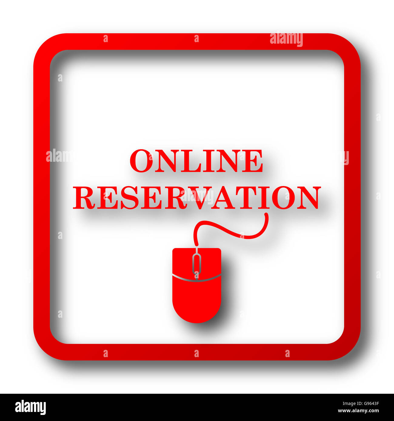 Online reservation icon. Internet button on white background Stock ...