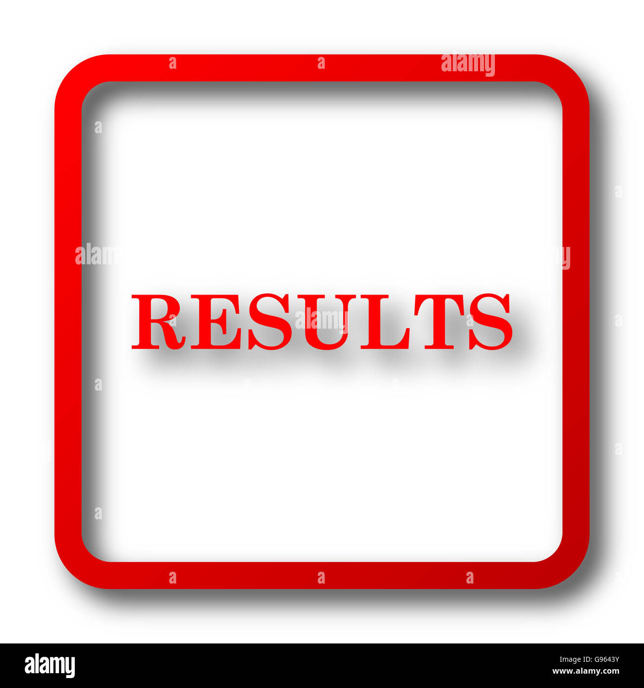 Results icon. Internet button on white background Stock Photo - Alamy