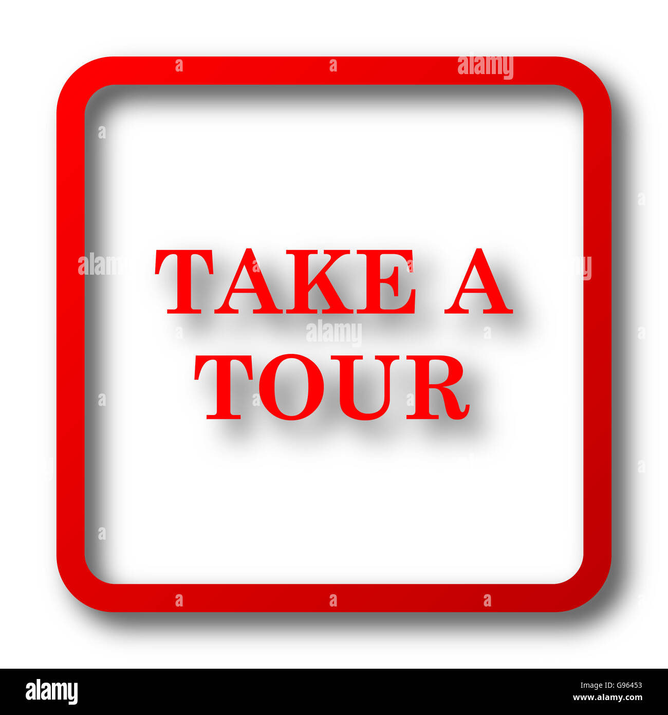 Take a tour icon. Internet button on white background Stock Photo - Alamy