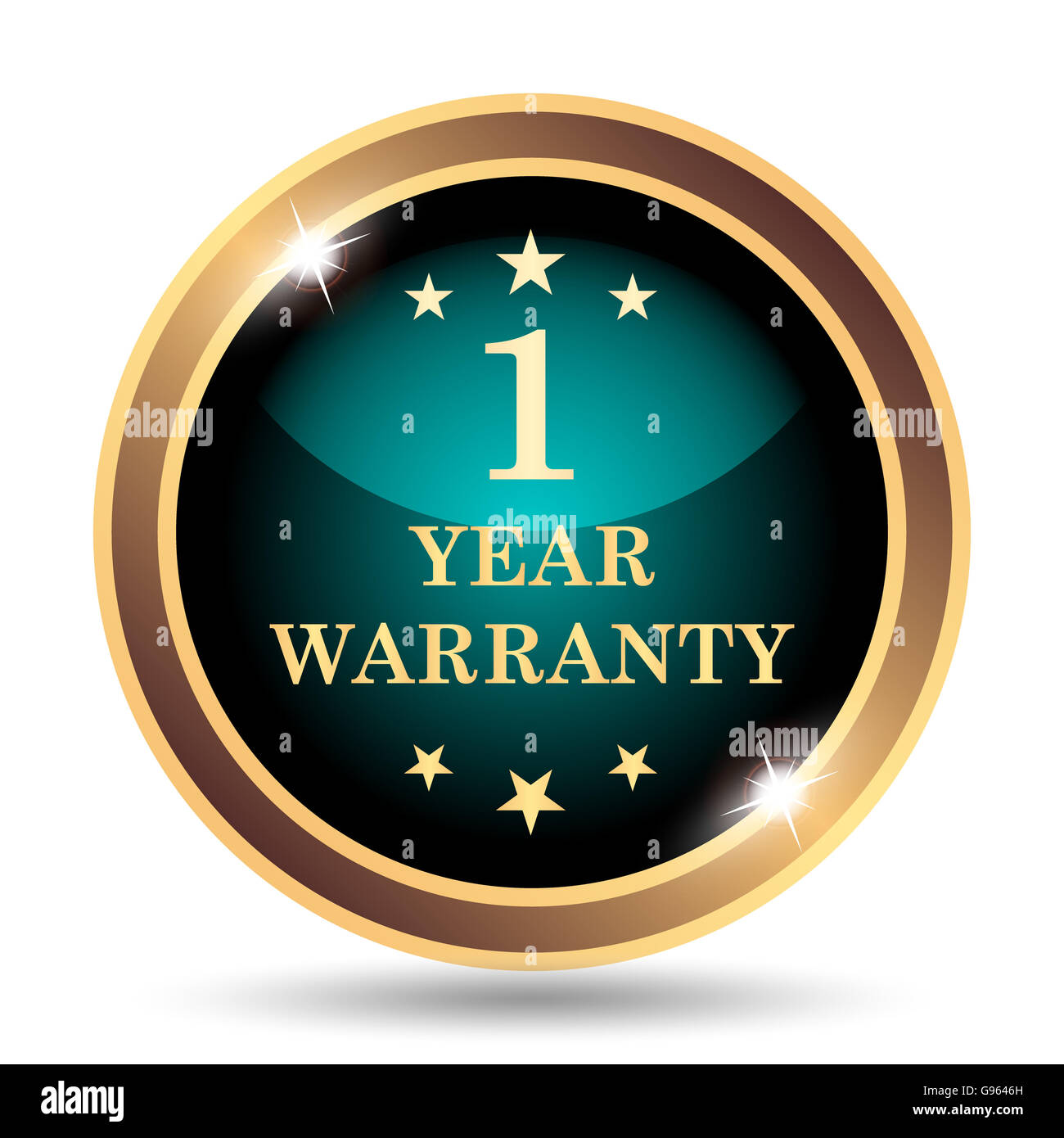 1 year warranty icon. Internet button on white background Stock Photo ...