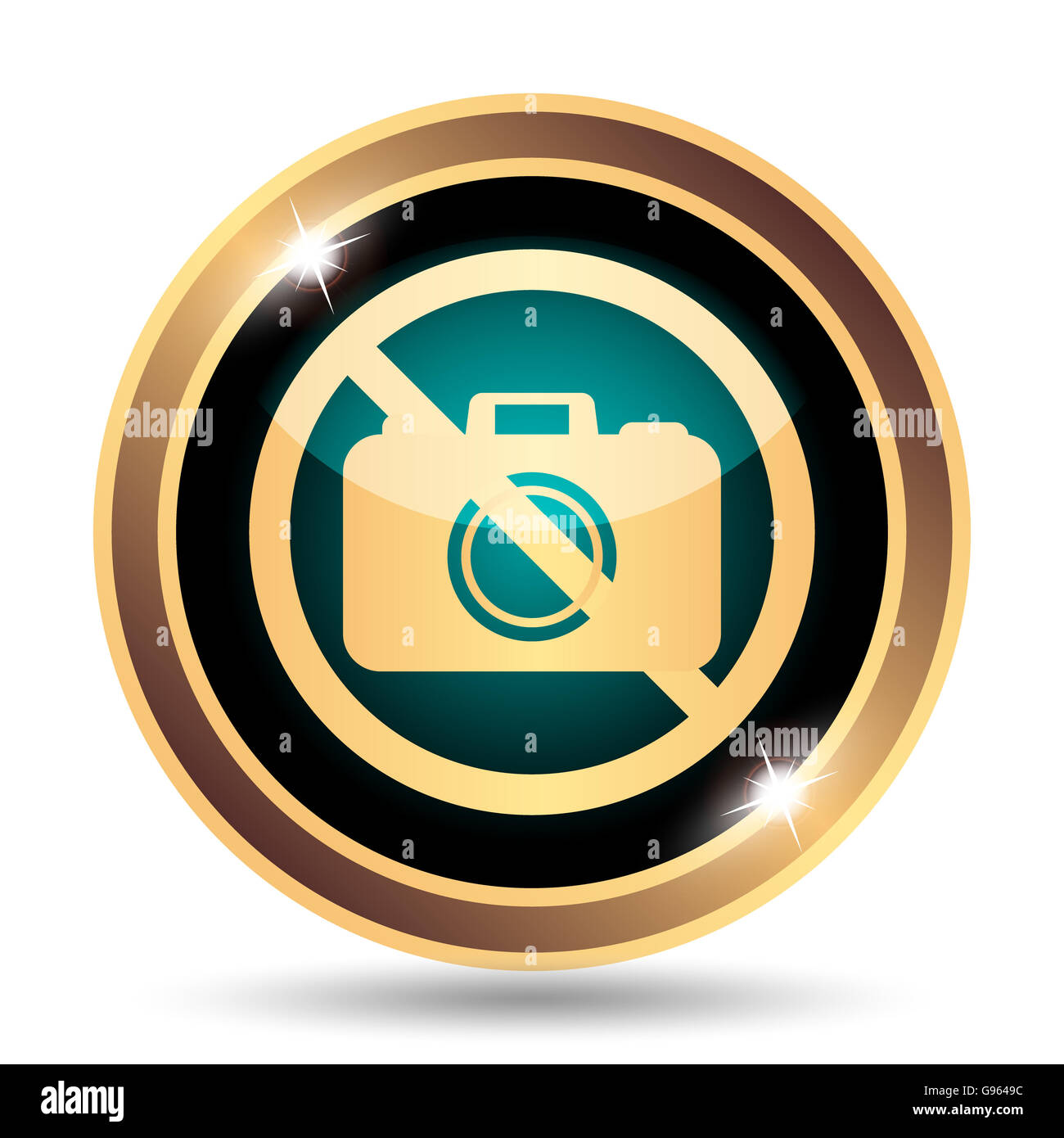 Forbidden camera icon. Internet button on white background Stock Photo ...