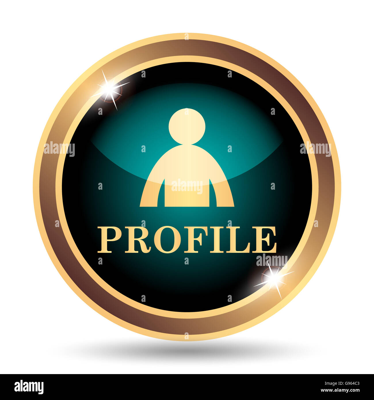 Profile icon. Internet button on white background Stock Photo - Alamy