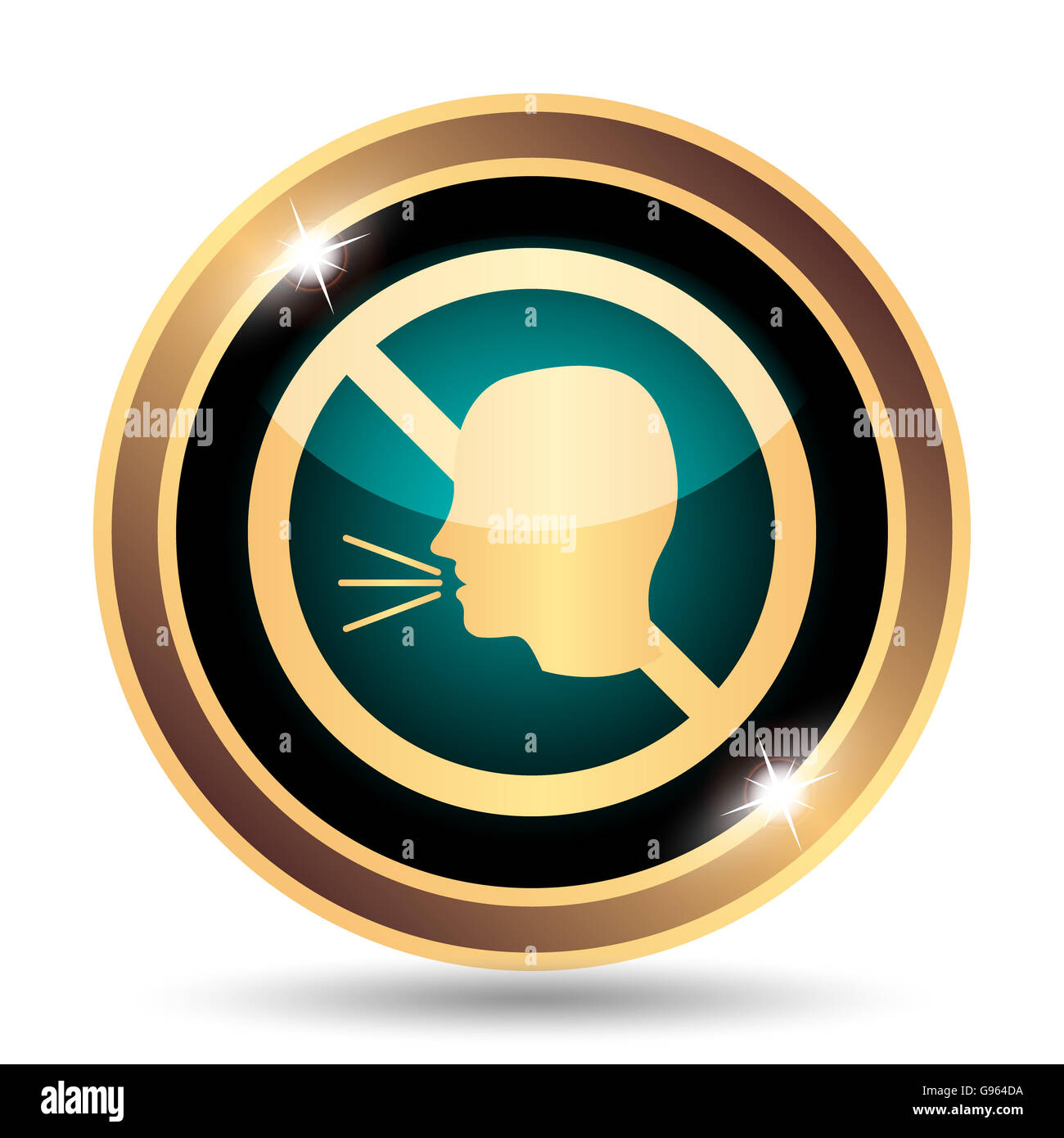 No talking icon. Internet button on white background Stock Photo - Alamy
