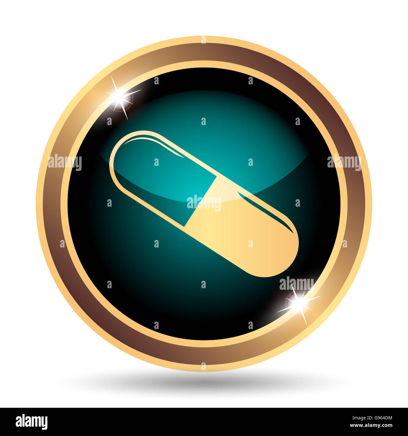 Pill icon. Internet button on white background Stock Photo - Alamy