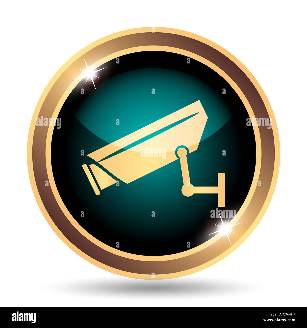 Surveillance camera icon. Internet button on white background Stock ...