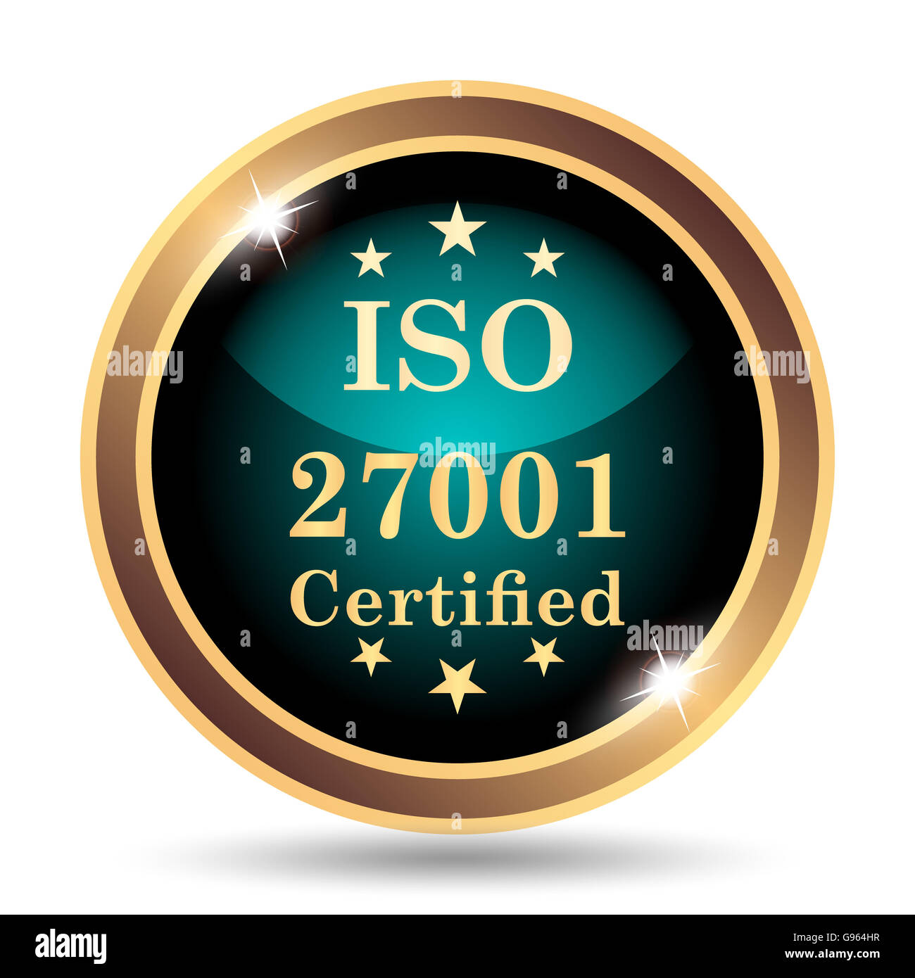 ISO 27001 icon. Internet button on white background Stock Photo - Alamy
