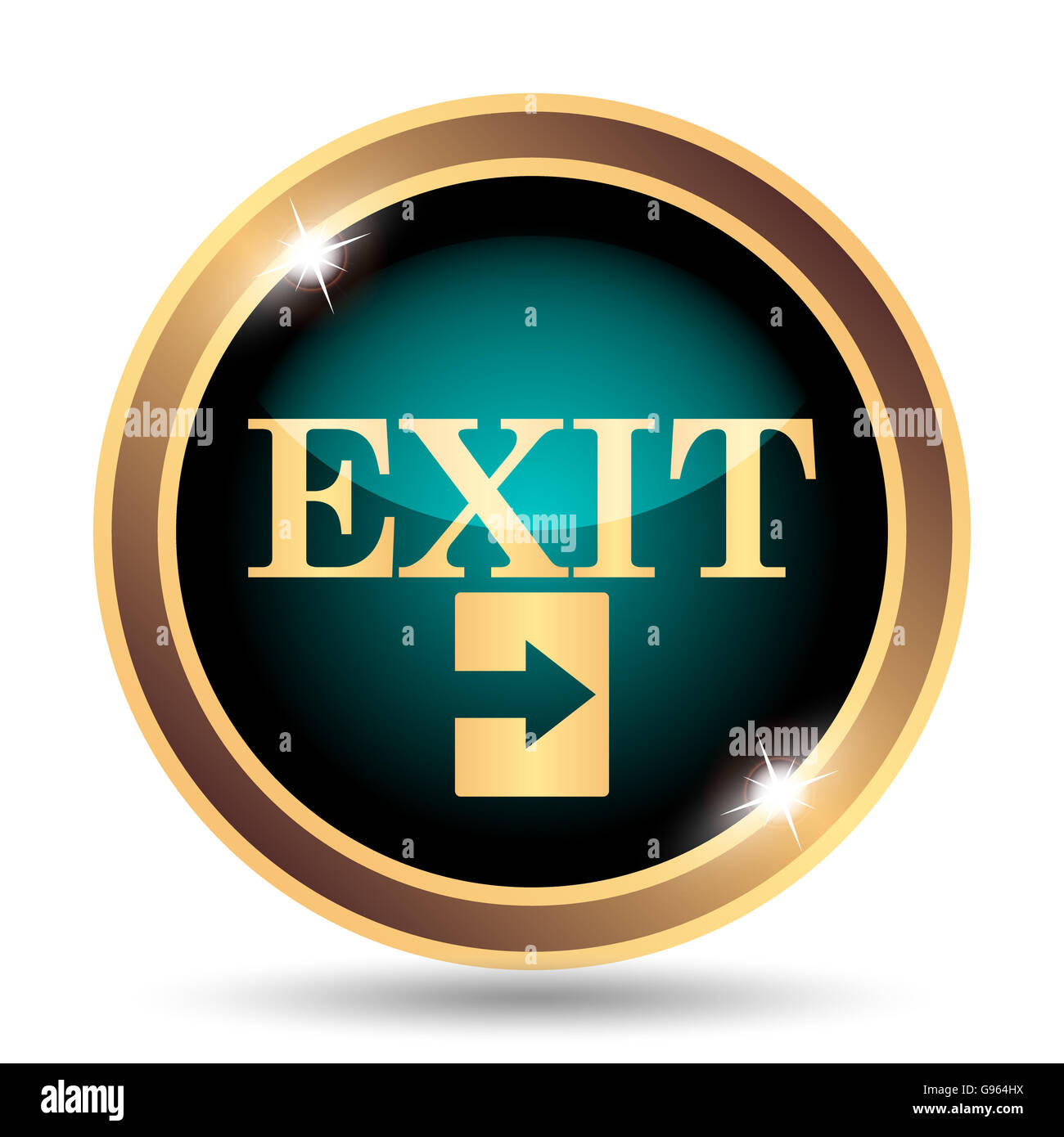 Exit icon. Internet button on white background Stock Photo - Alamy