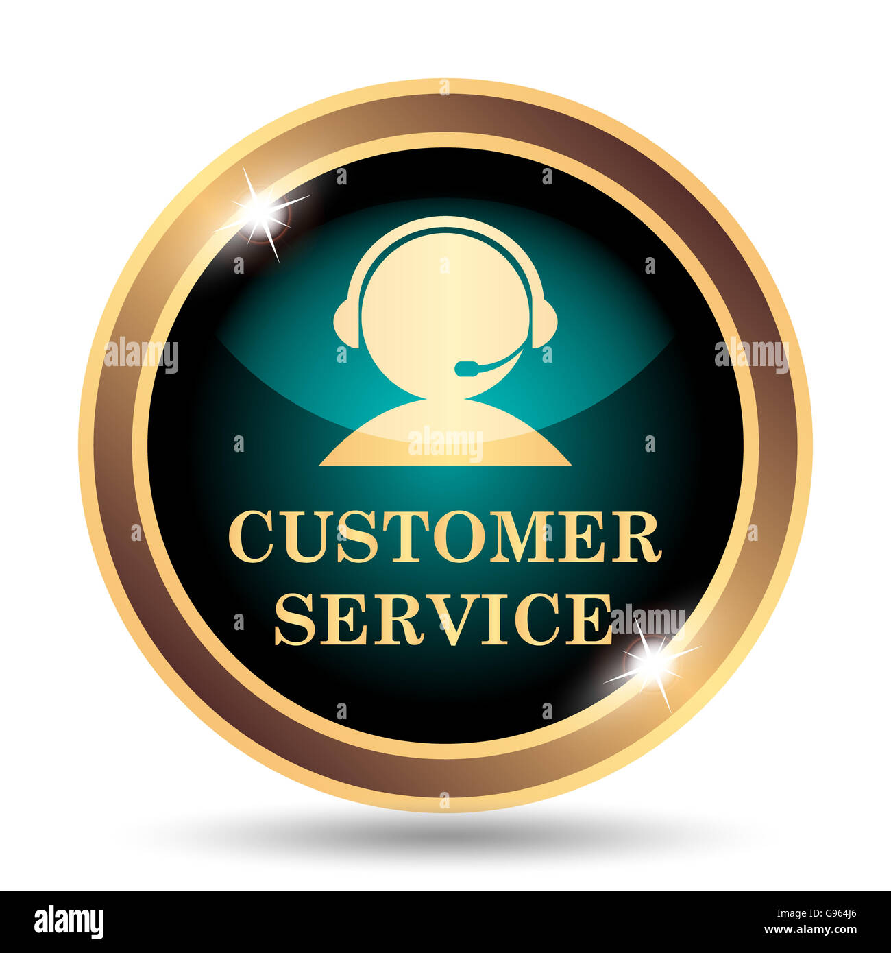Customer service icon. Internet button on white background Stock Photo ...