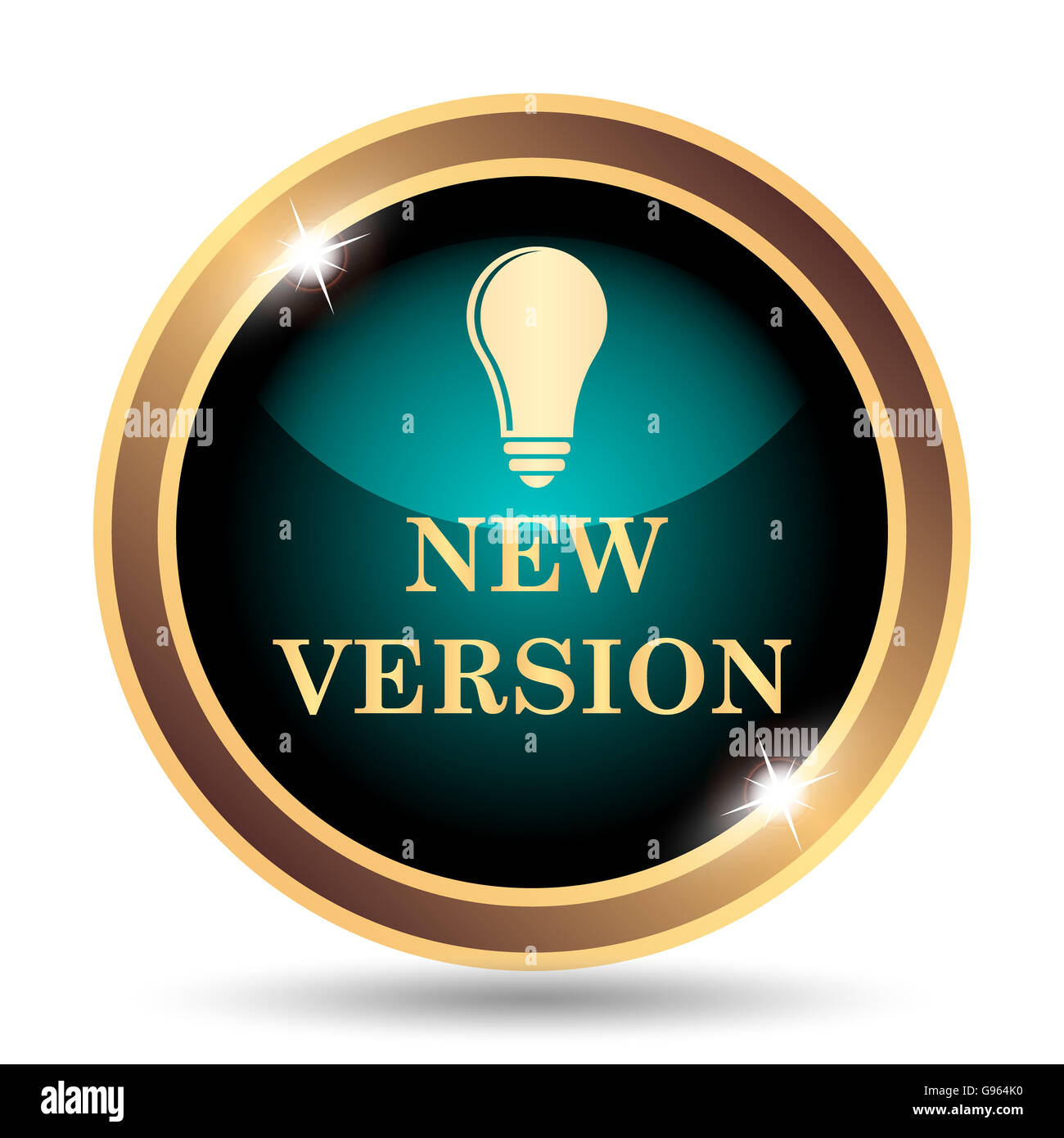 New version icon. Internet button on white background Stock Photo - Alamy