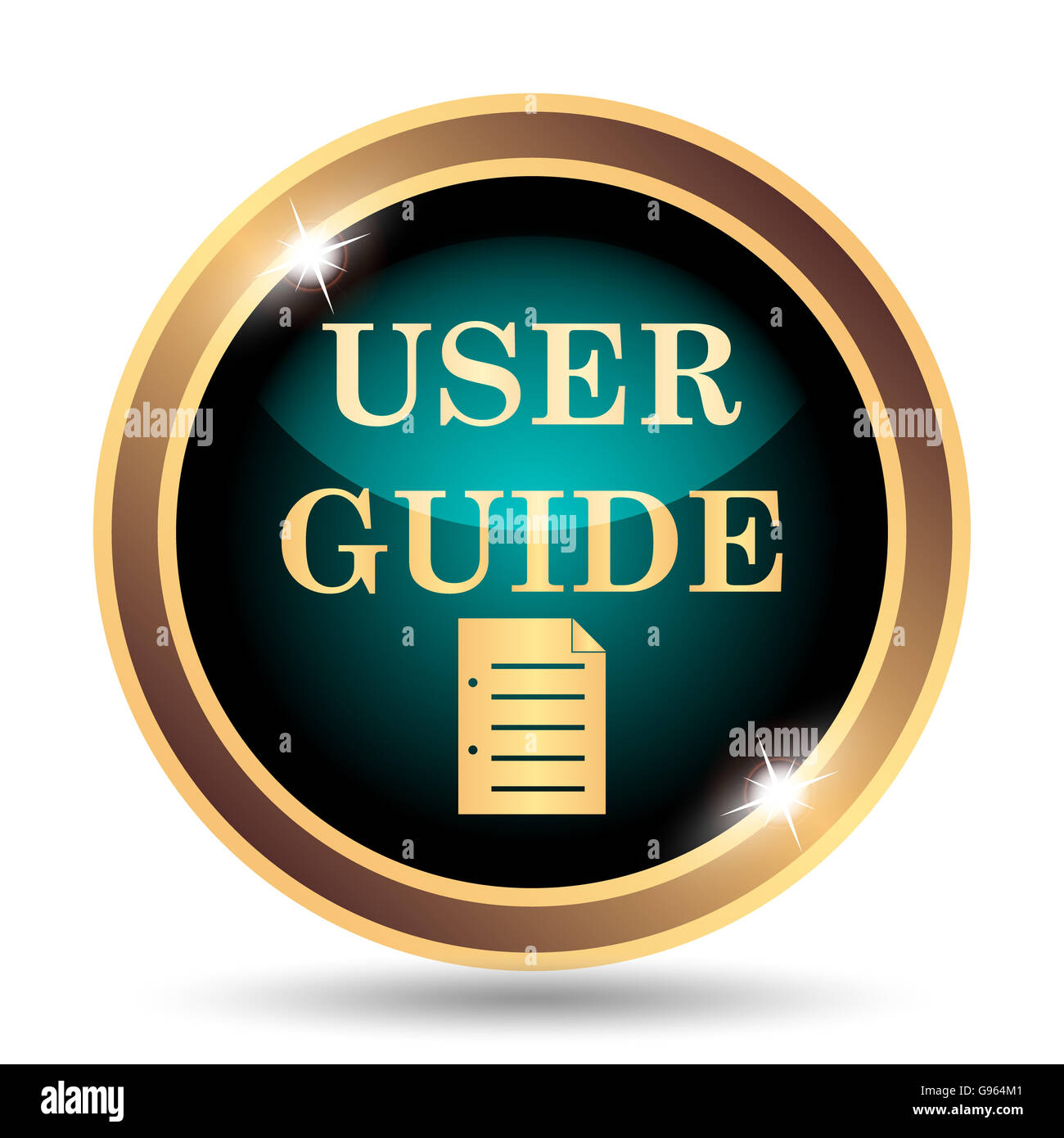 User guide icon. Internet button on white background Stock Photo - Alamy