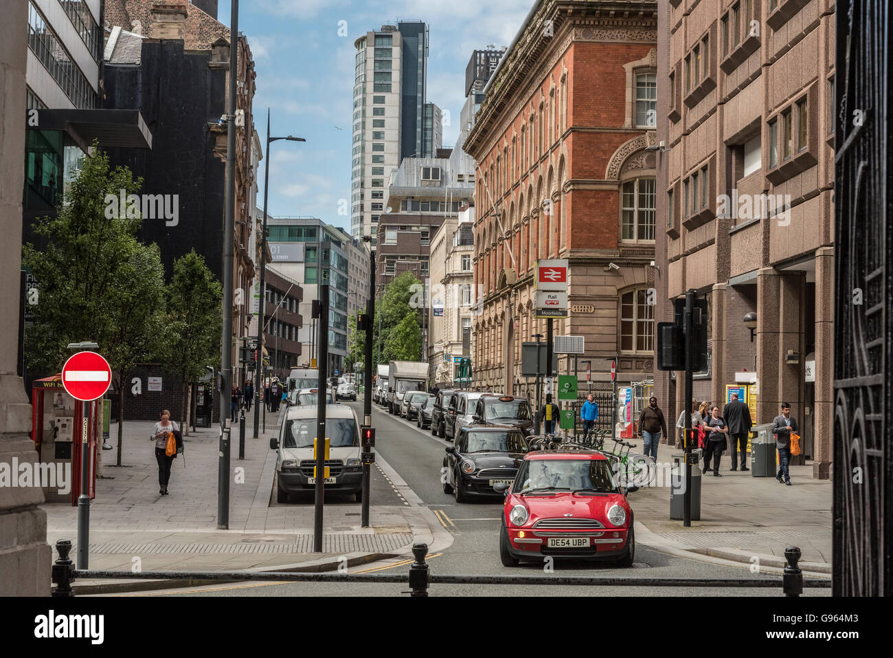 Old Hall street the business quarter in Liverpool. Merseyside North ...