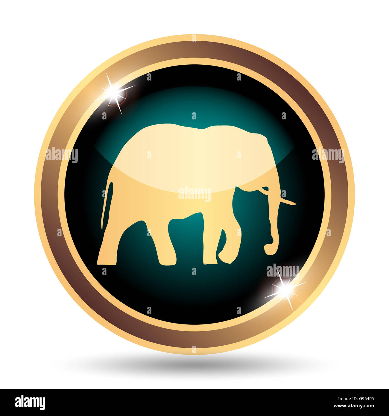 Elephant icon. Internet button on white background Stock Photo - Alamy