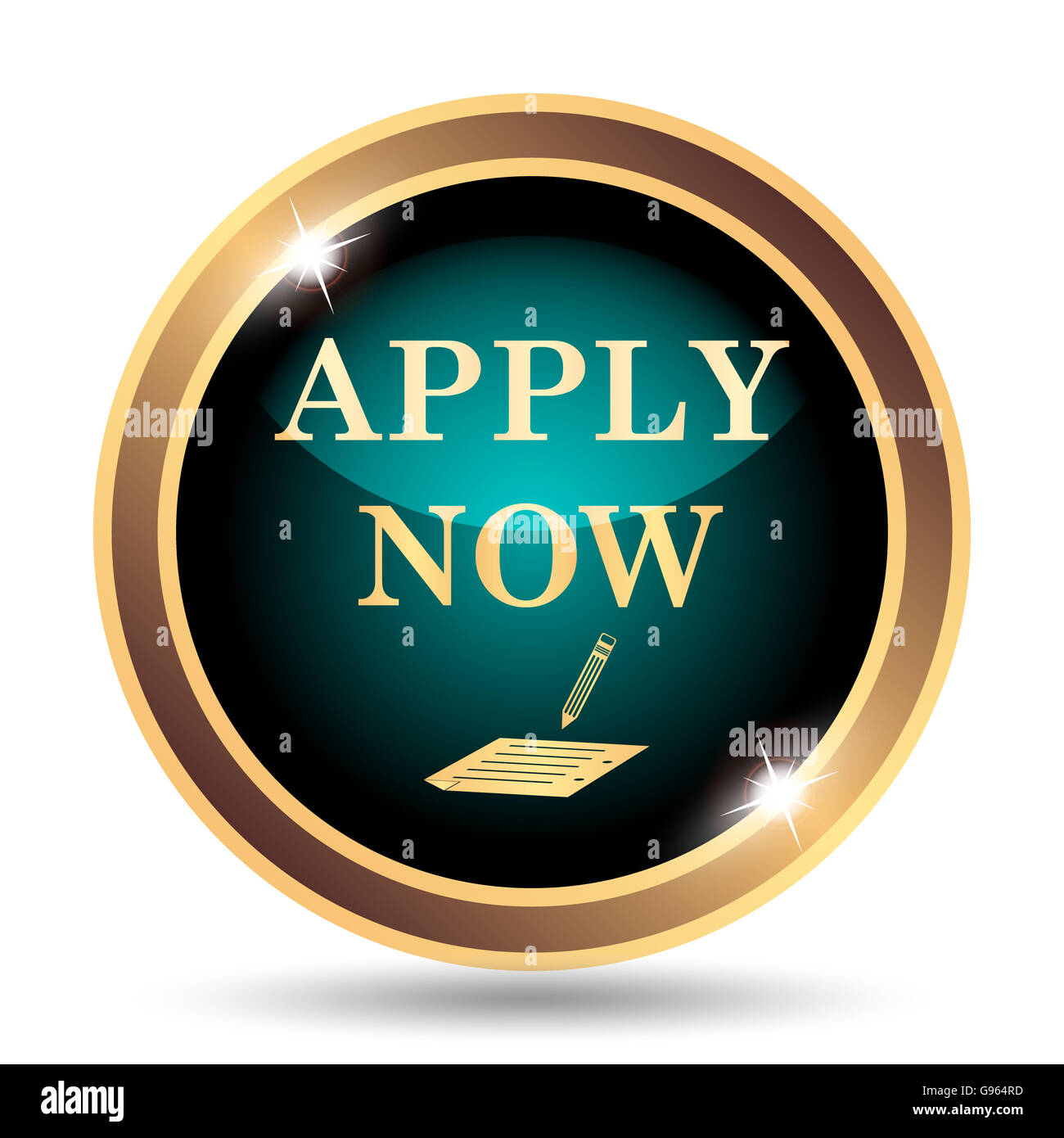 Apply now icon. Internet button on white background Stock Photo - Alamy