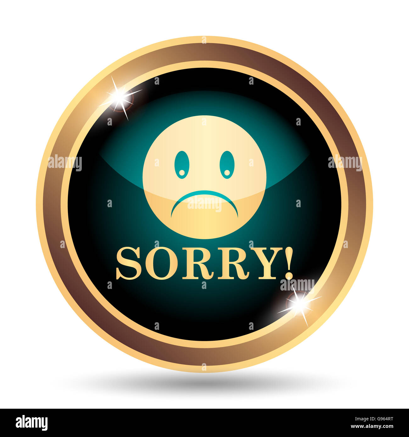 Sorry icon. Internet button on white background Stock Photo - Alamy