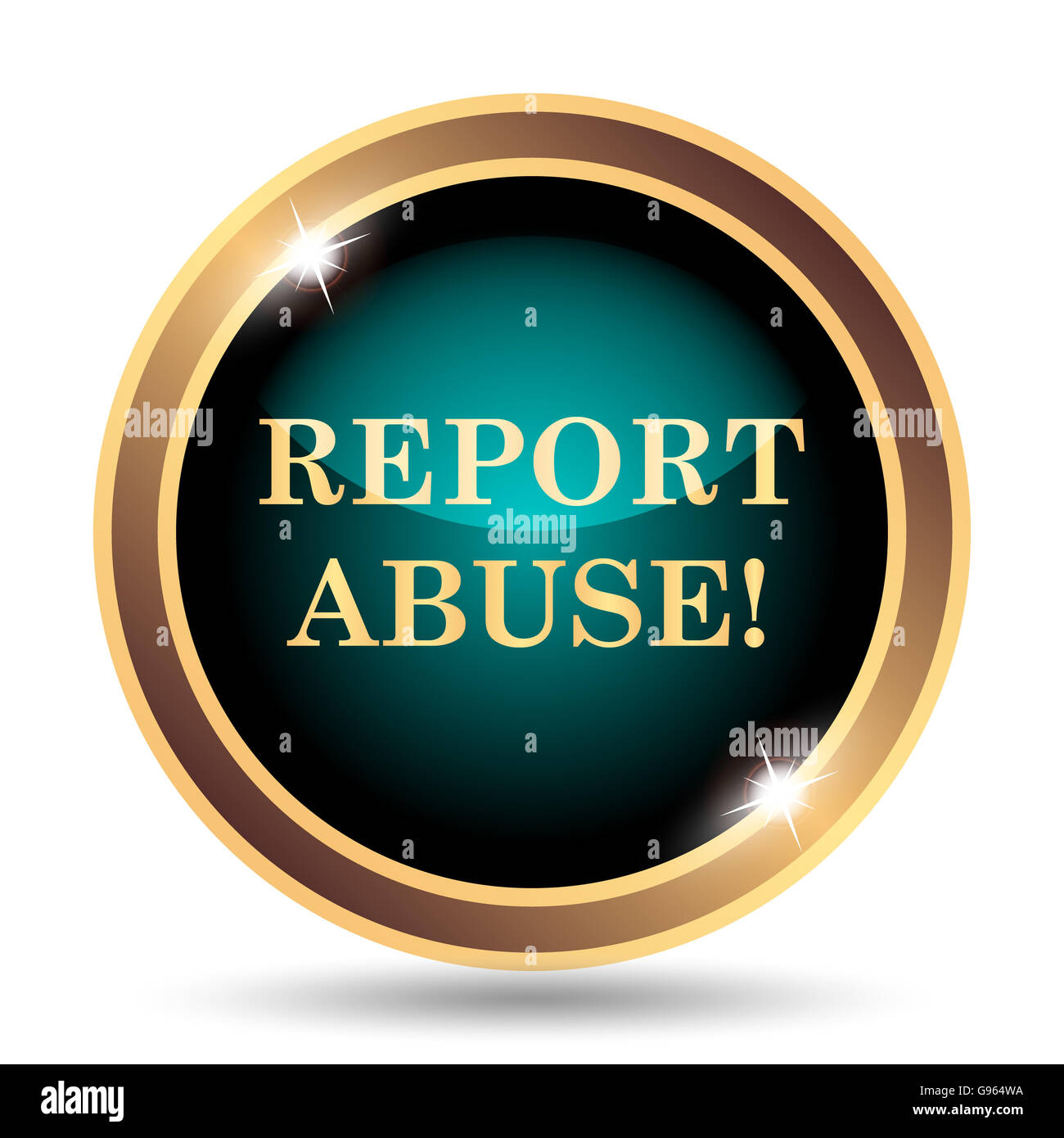 Report abuse icon. Internet button on white background Stock Photo - Alamy