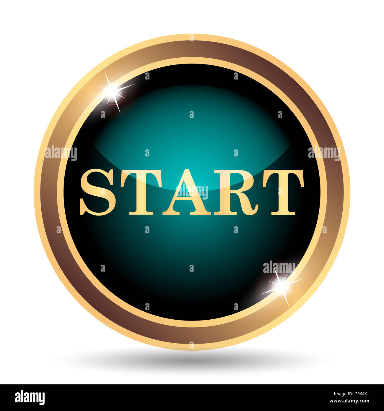 Start icon. Internet button on white background Stock Photo - Alamy
