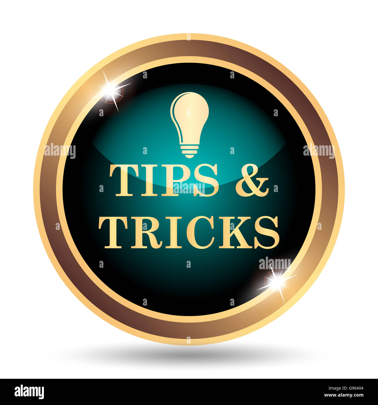 Tips and tricks icon. Internet button on white background Stock Photo ...