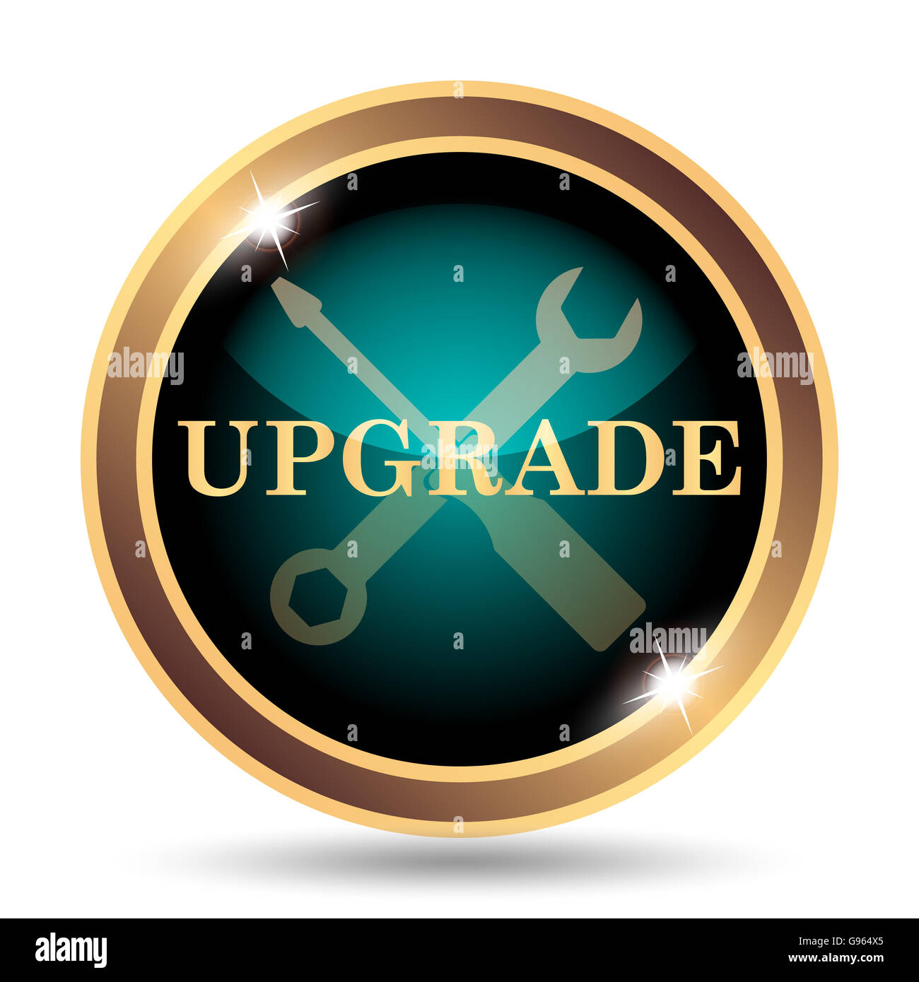Upgrade icon. Internet button on white background Stock Photo - Alamy