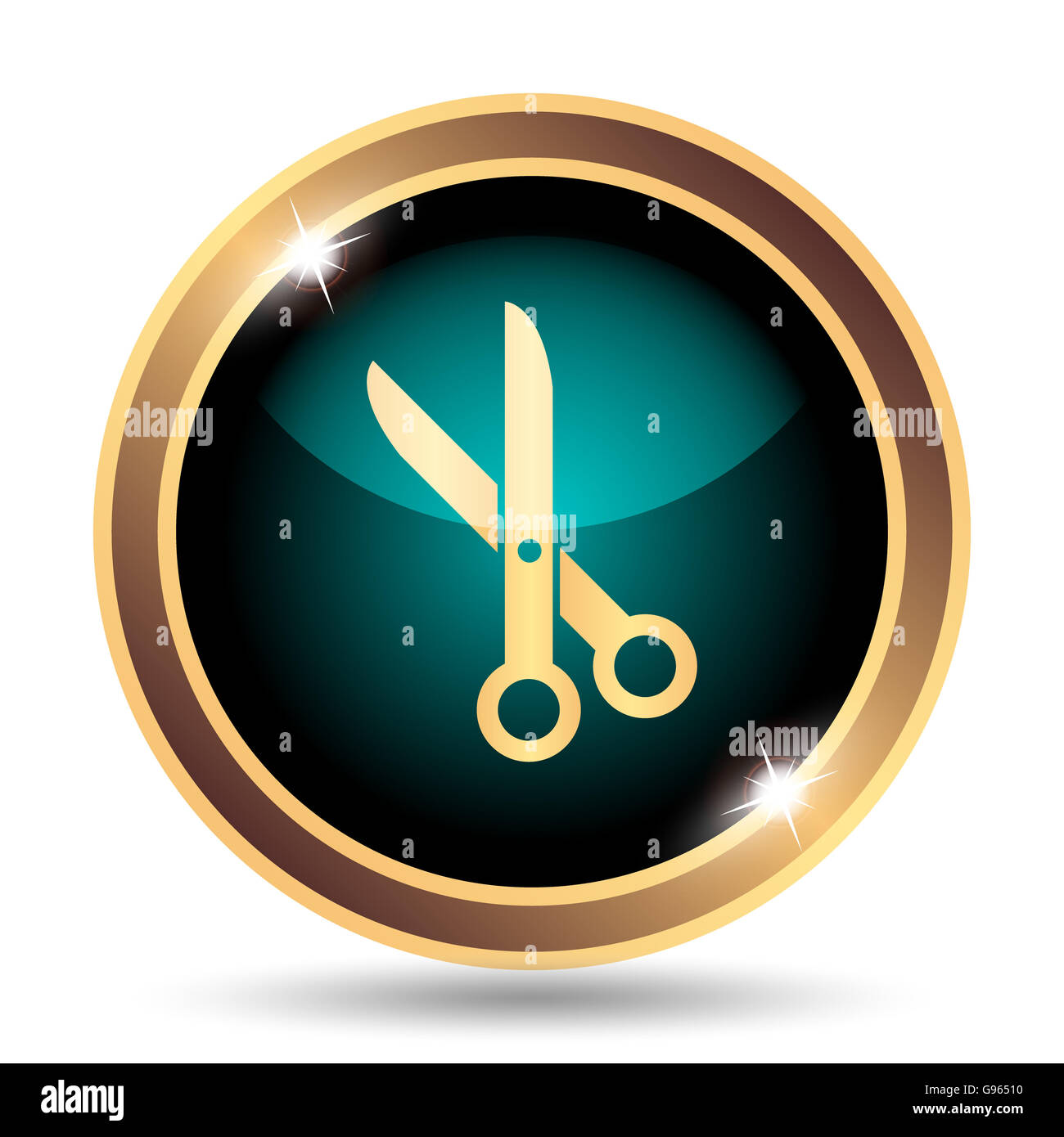 Cut icon. Internet button on white background Stock Photo - Alamy