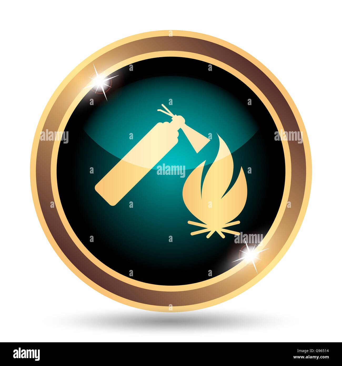 Fire icon. Internet button on white background Stock Photo - Alamy