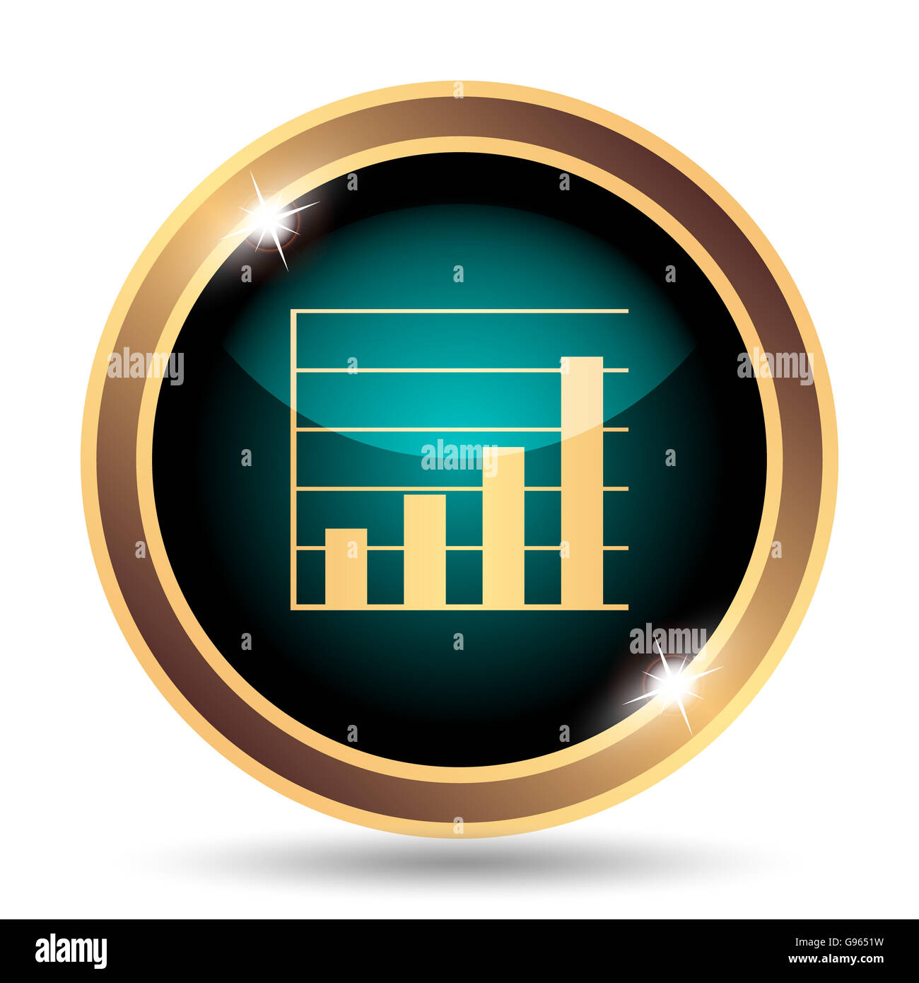 Chart bars icon. Internet button on white background Stock Photo - Alamy