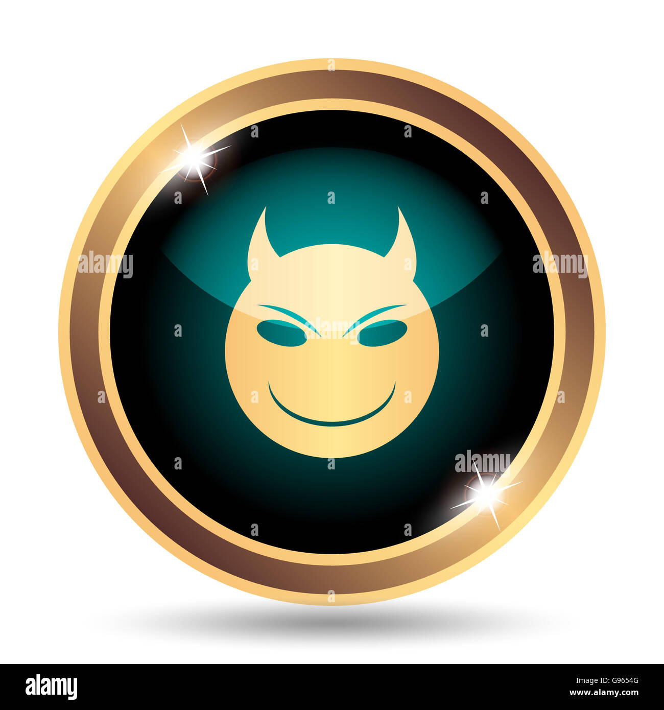 Evil icon. Internet button on white background Stock Photo - Alamy