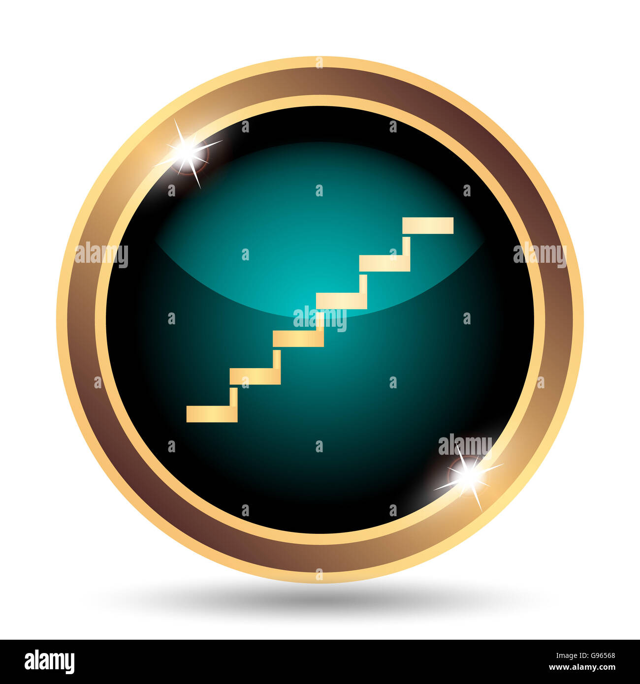 Stairs icon. Internet button on white background Stock Photo - Alamy