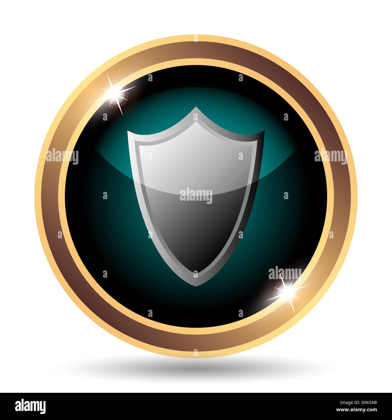 Shield icon. Internet button on white background Stock Photo - Alamy