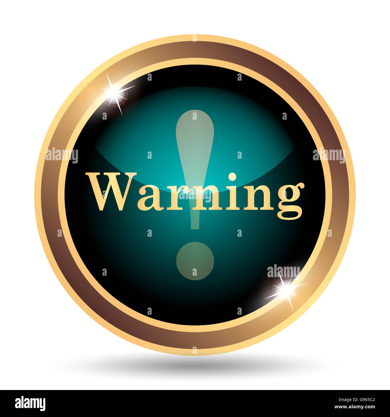 Warning icon. Internet button on white background Stock Photo - Alamy
