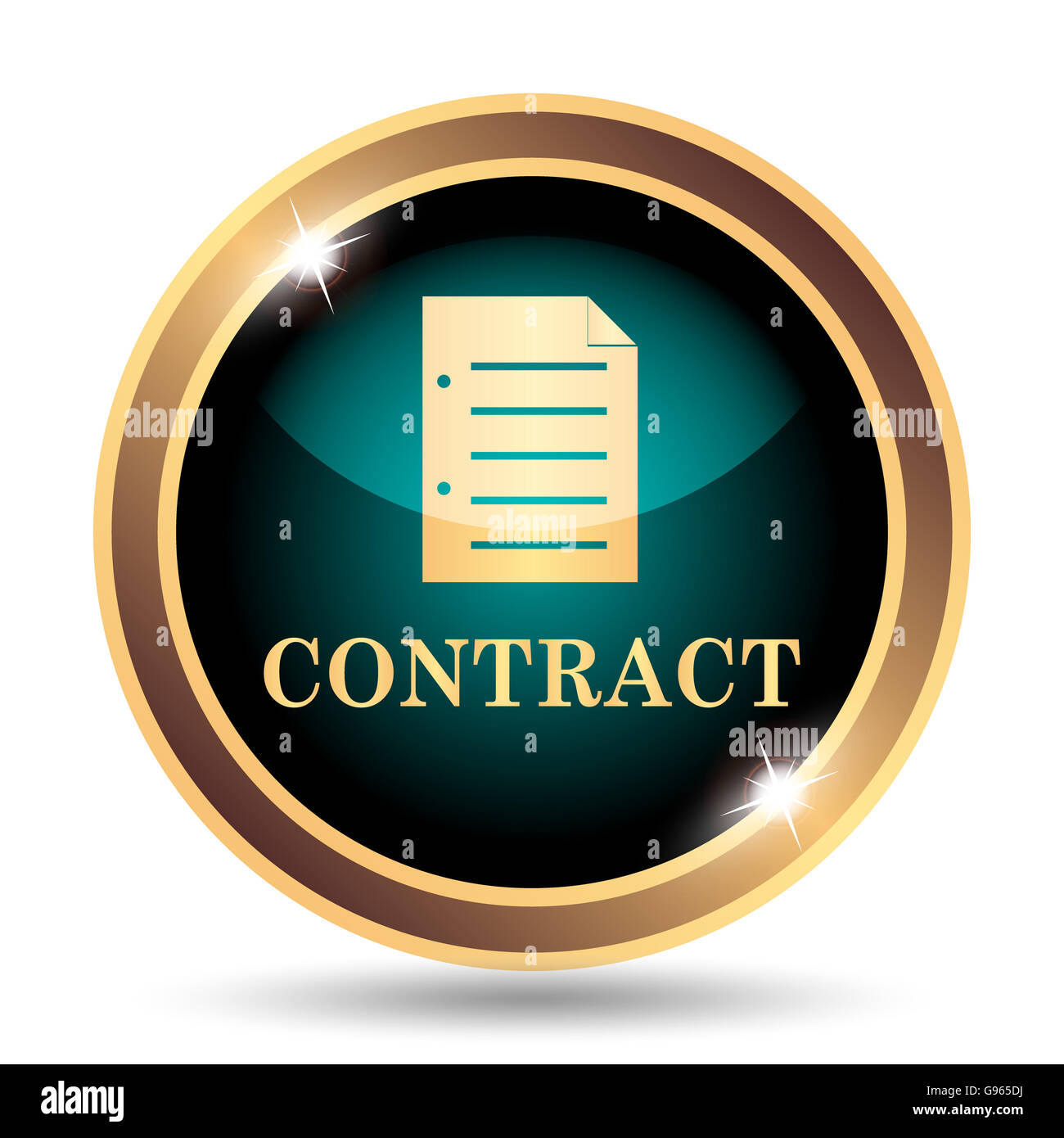 Contract icon. Internet button on white background Stock Photo - Alamy
