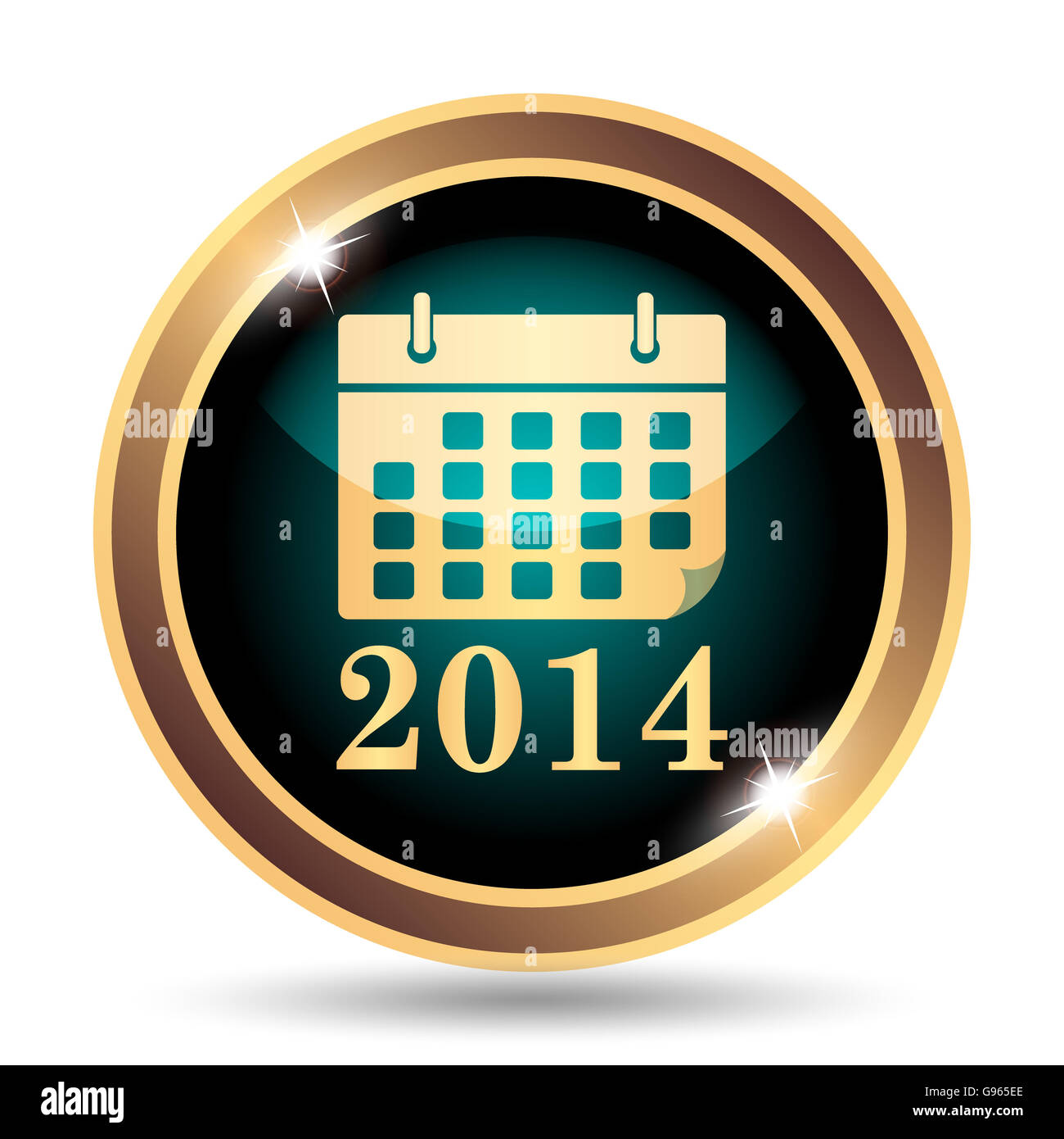 2014 calendar icon. Internet button on white background Stock Photo - Alamy