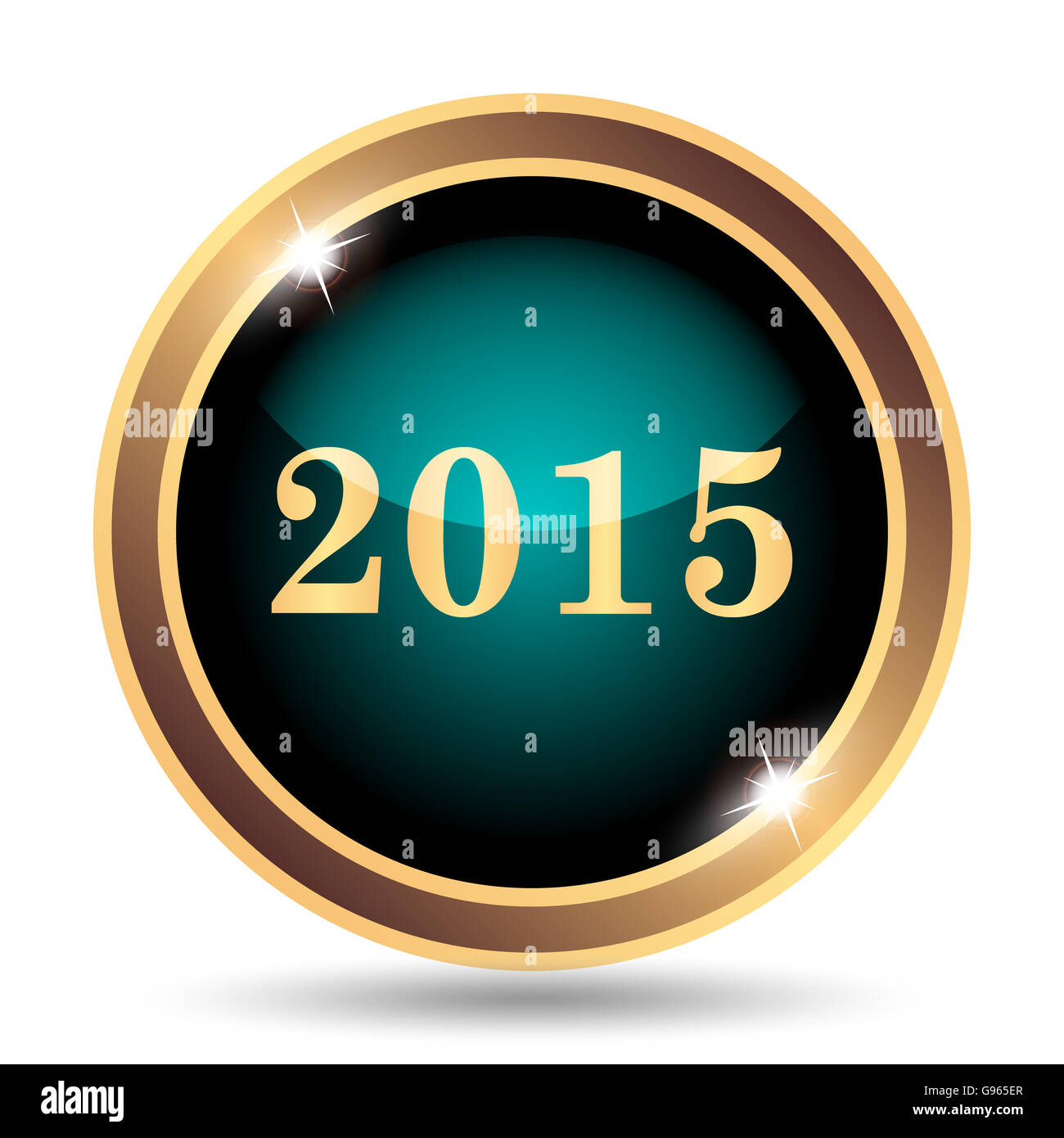 Year 2015 icon. Internet button on white background Stock Photo - Alamy