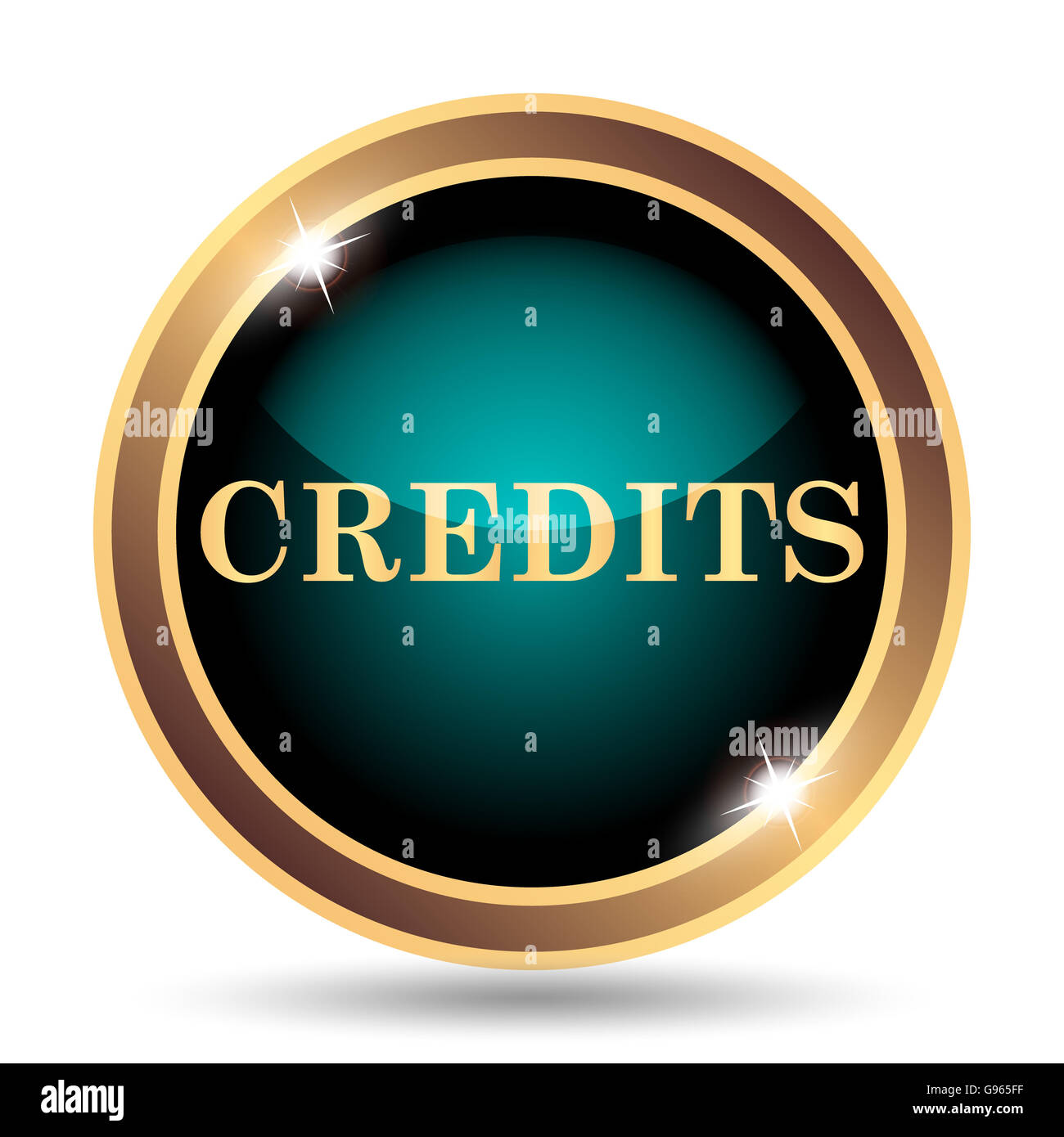Credits icon. Internet button on white background Stock Photo - Alamy