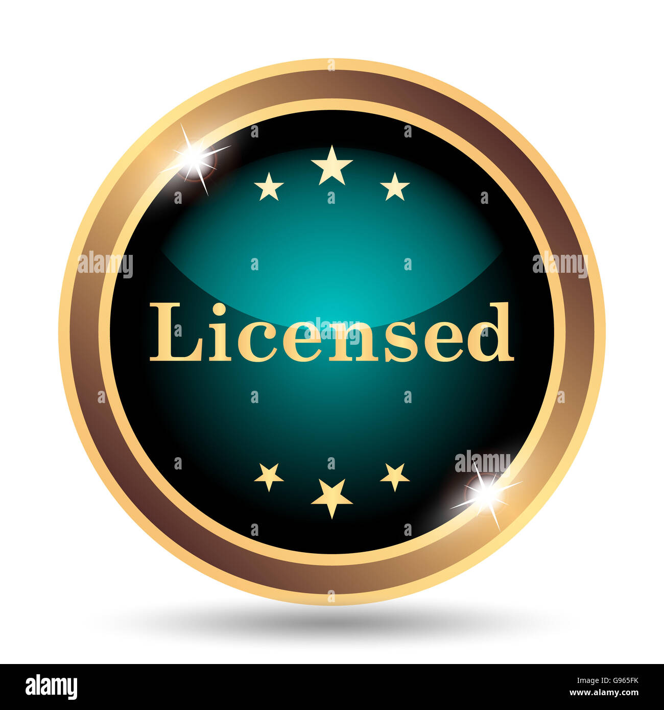 Licensed icon. Internet button on white background Stock Photo - Alamy