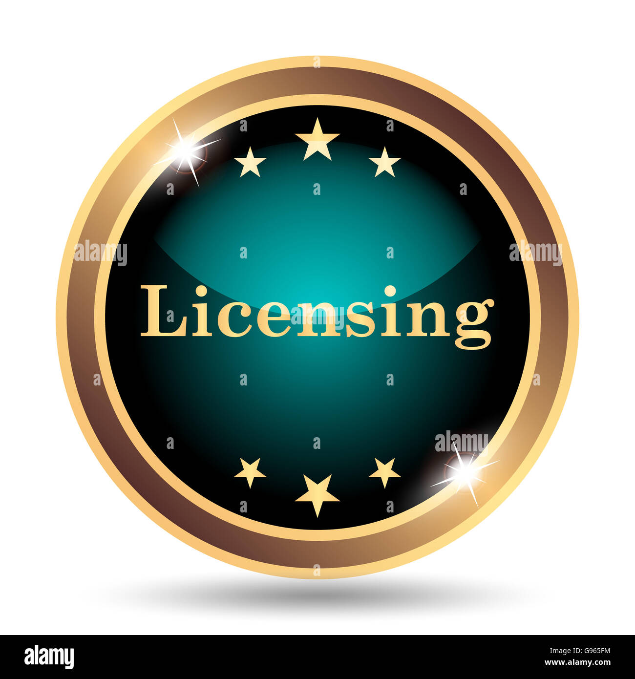 Licensing icon. Internet button on white background Stock Photo - Alamy