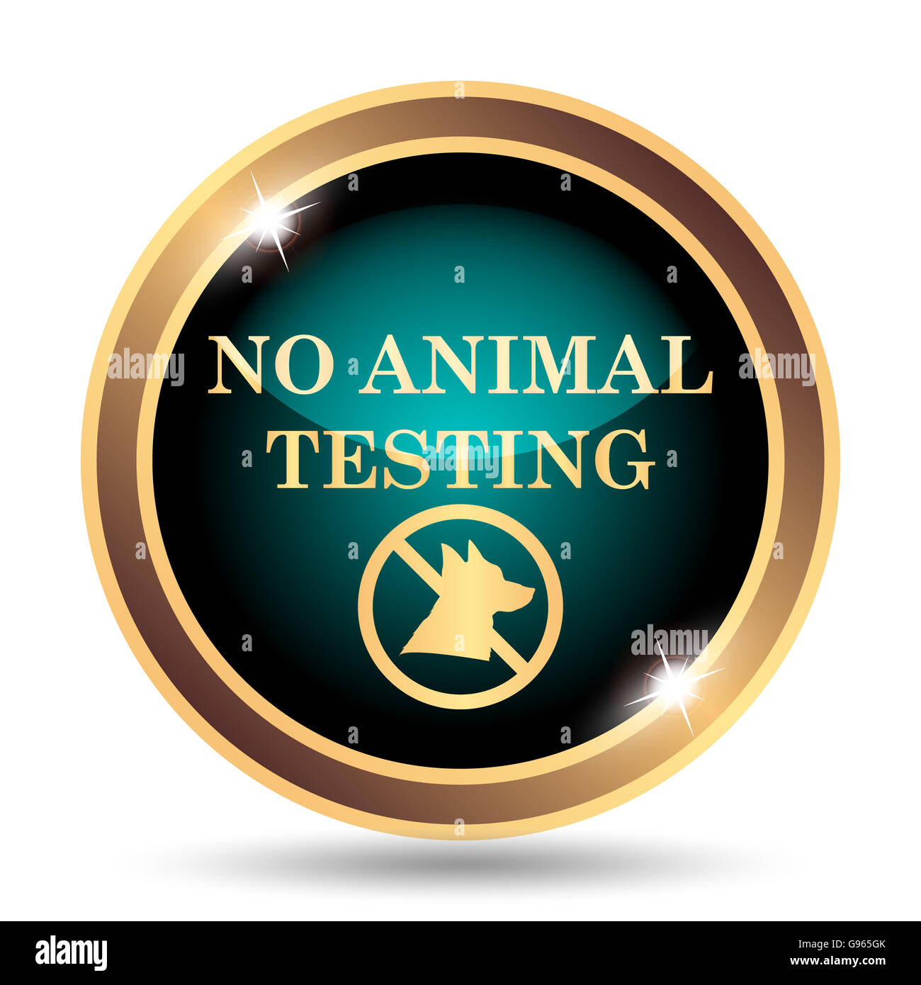 No animal testing icon. Internet button on white background Stock Photo ...