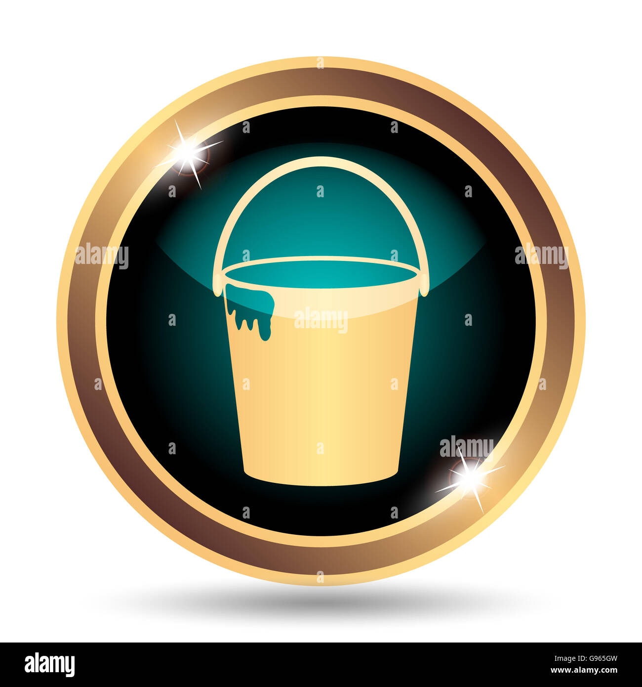 Bucket icon. Internet button on white background Stock Photo - Alamy