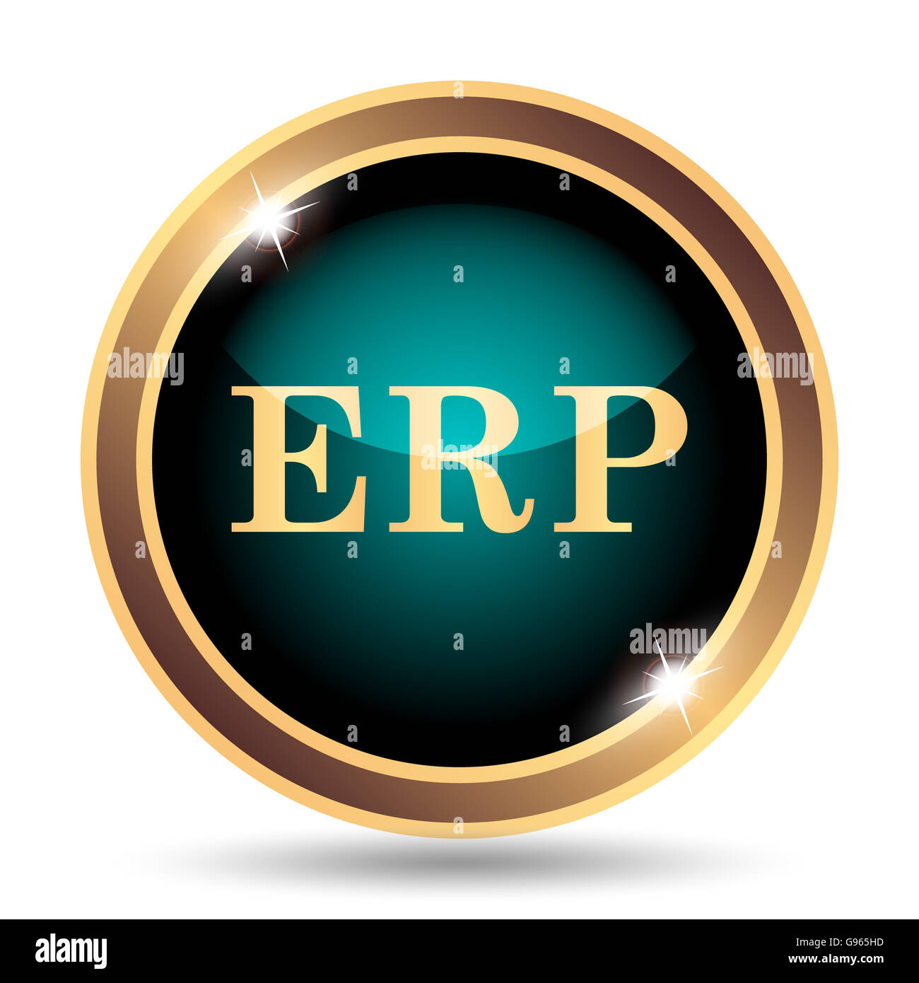 ERP icon. Internet button on white background Stock Photo - Alamy