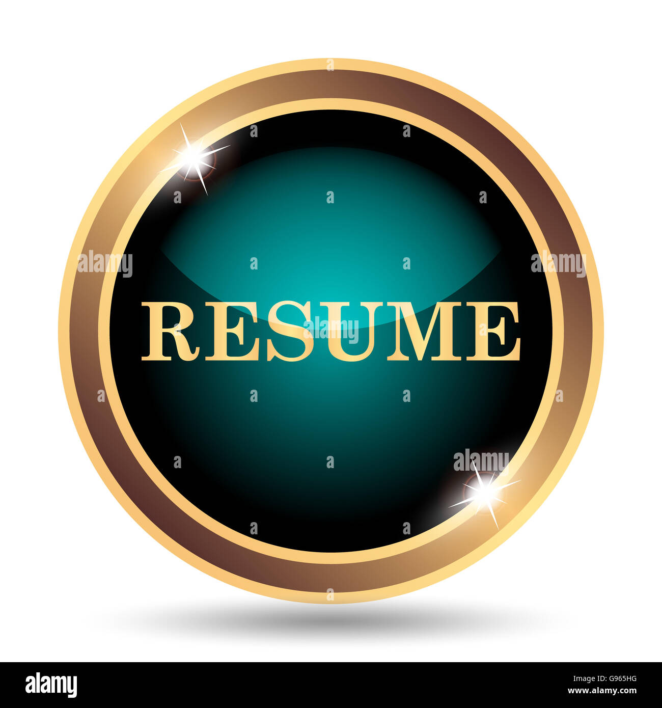 Resume icon. Internet button on white background Stock Photo - Alamy