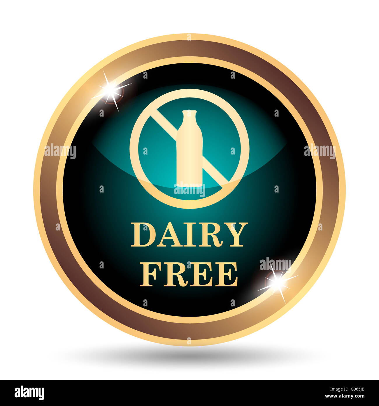 Dairy free icon. Internet button on white background Stock Photo - Alamy