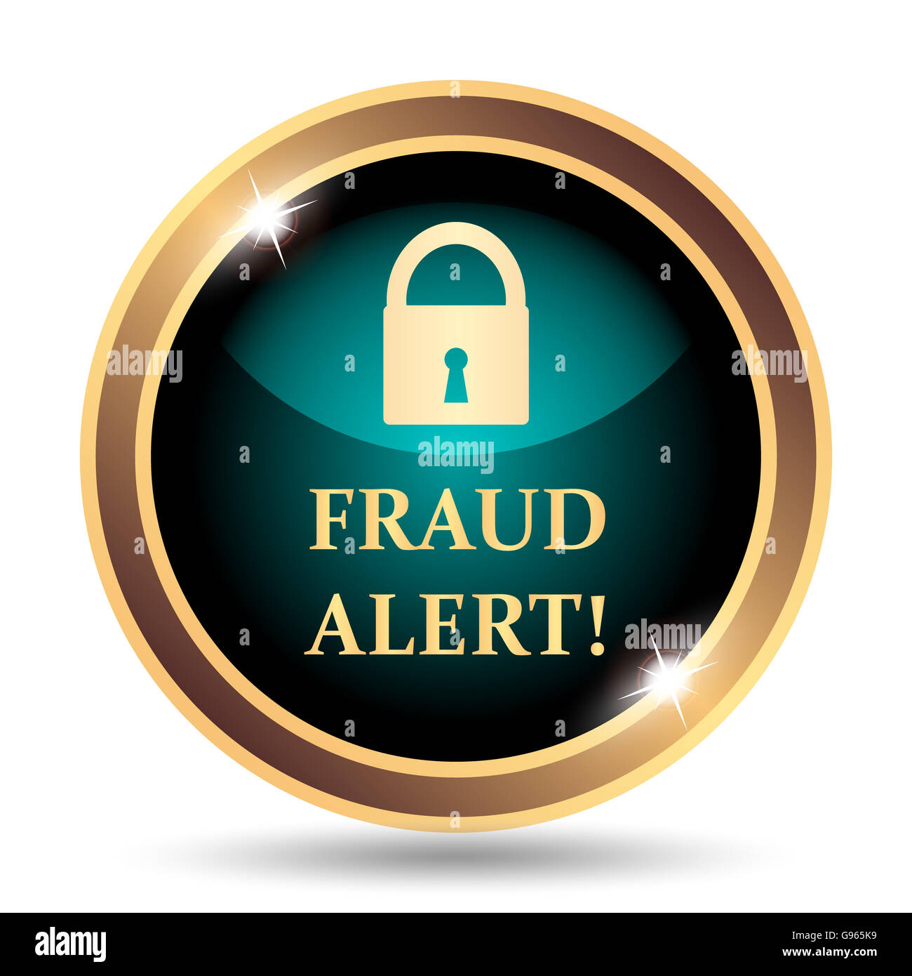Fraud alert icon. Internet button on white background Stock Photo - Alamy