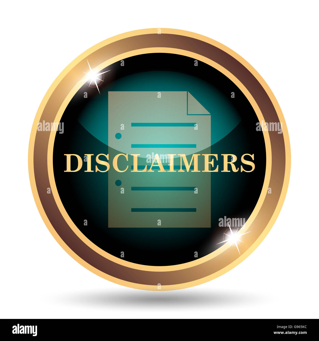 Disclaimers icon. Internet button on white background Stock Photo - Alamy