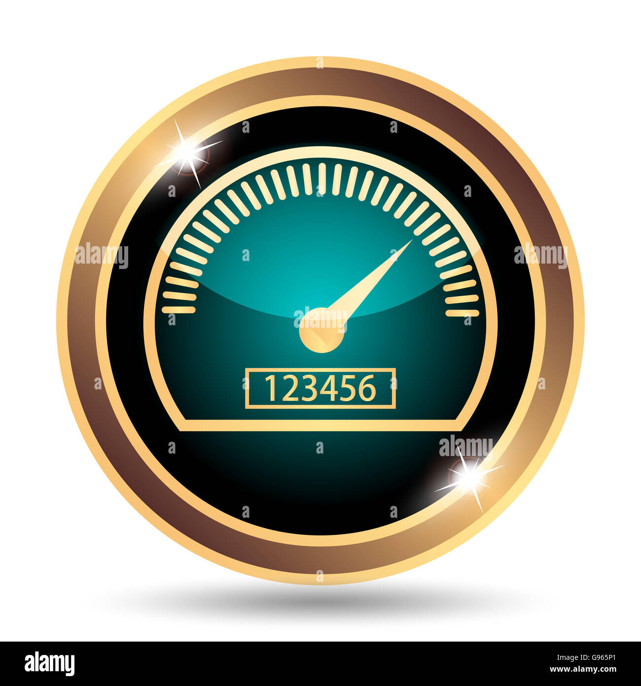 Speedometer icon. Internet button on white background Stock Photo - Alamy